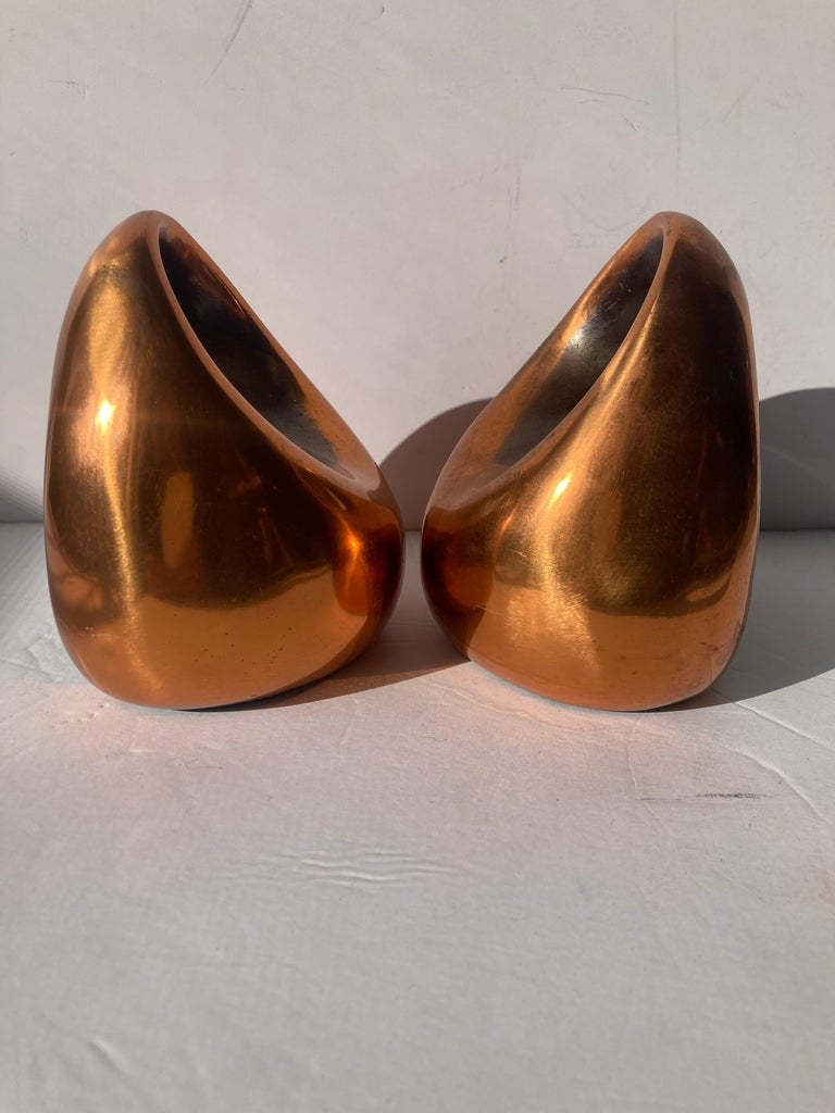 Ben Seibel for Jenfred-Ware Bookends in Copper Finish For Sale at 1stDibs