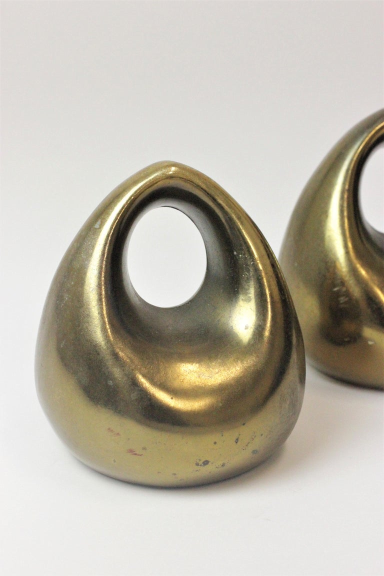 Ben Seibel for Jenfred-Ware Midcentury Gold Orb Bookends For Sale at ...