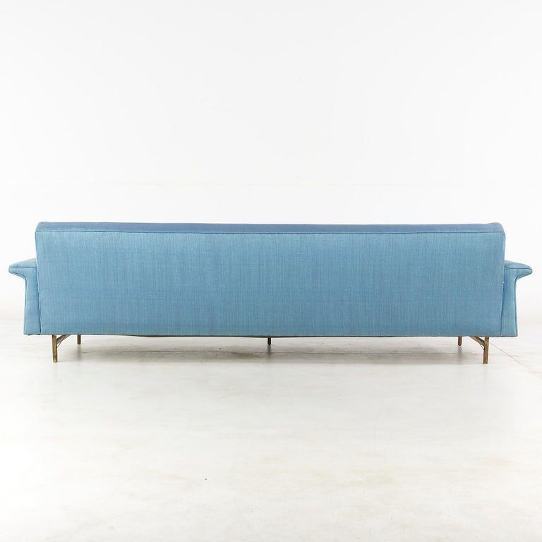 Ben Seibel for Stand Built Furniture Midcentury Brass Base Sofa For ...