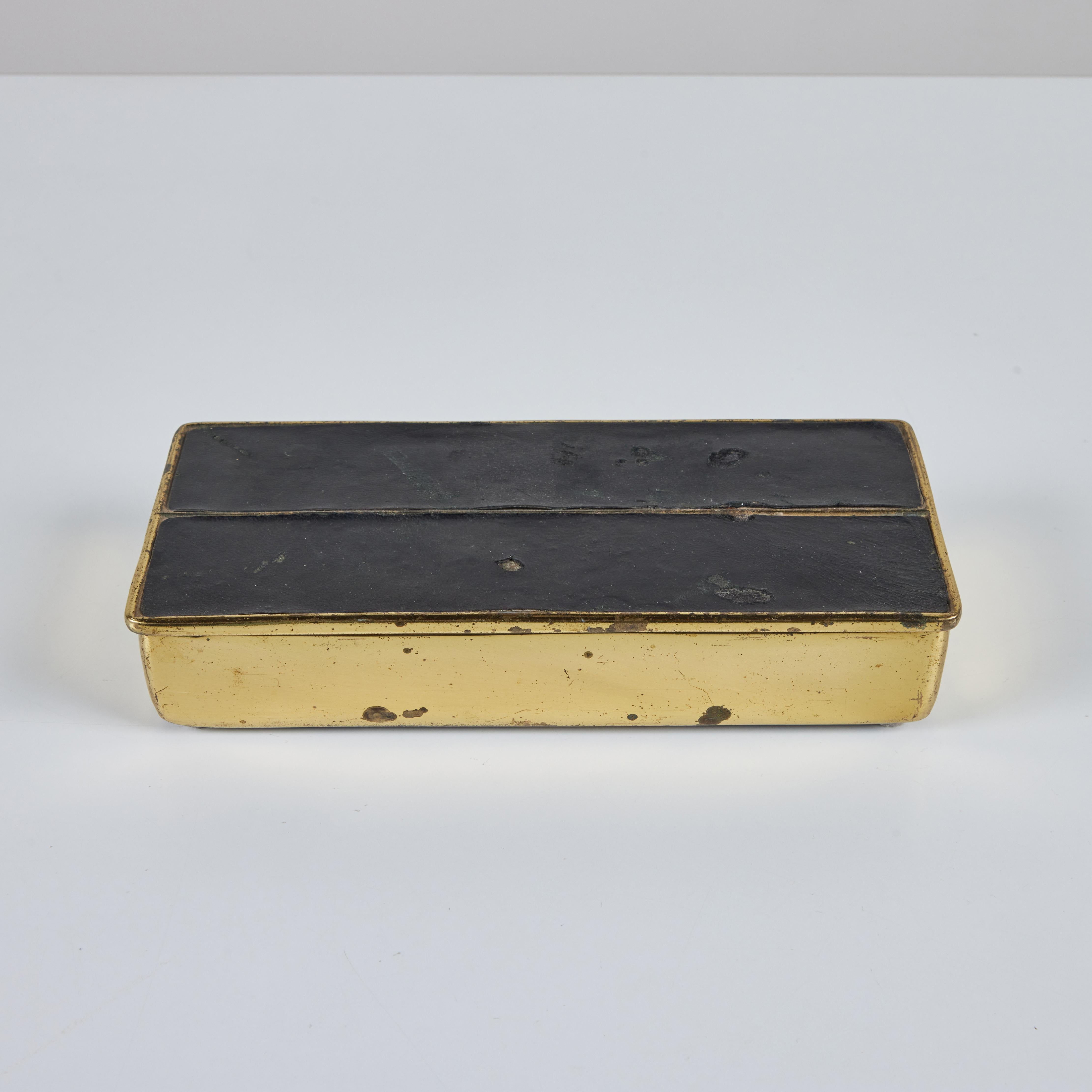 Ben Seibel Leather and Brass Lidded Box for Jenfred-Ware For Sale at ...