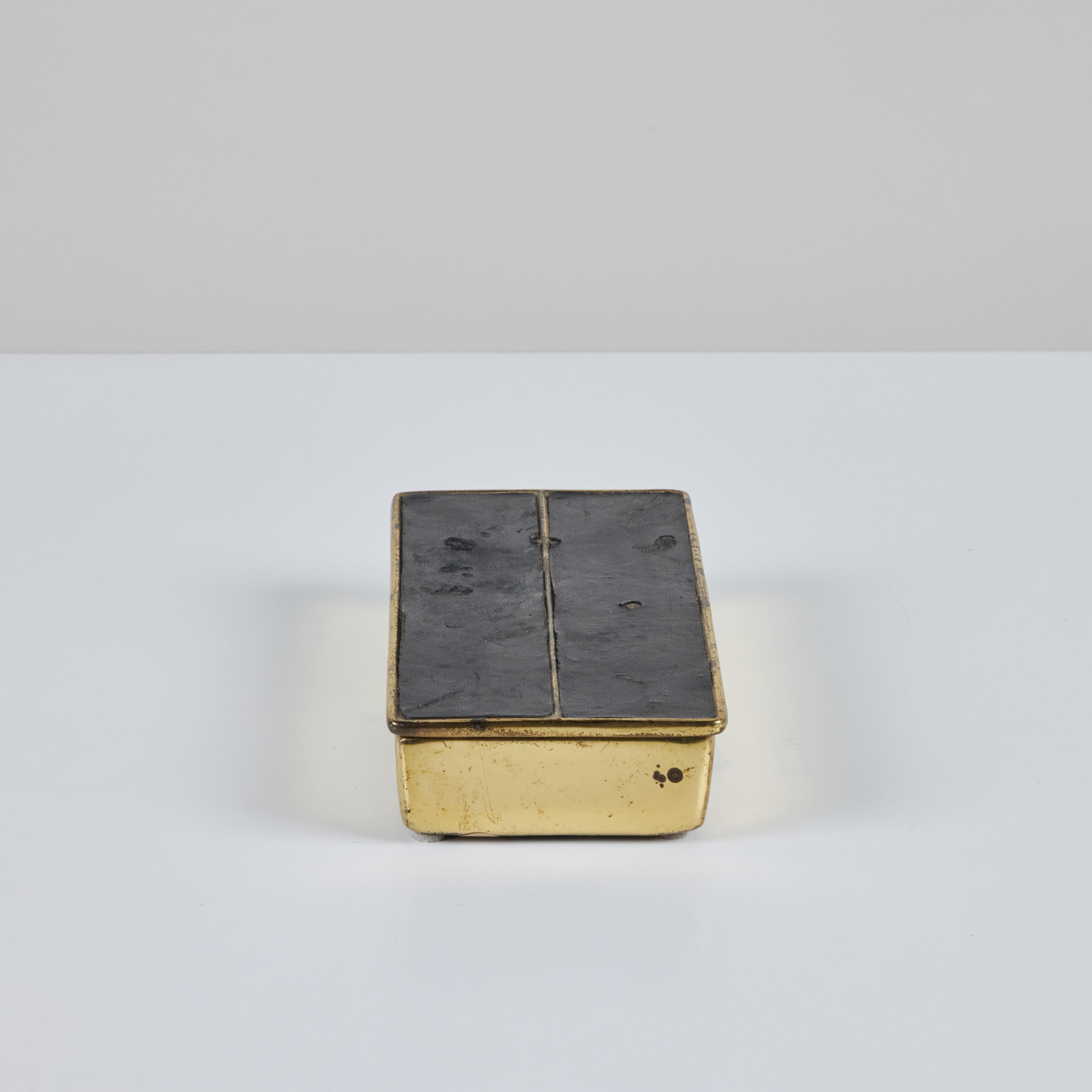 Ben Seibel Leather and Brass Lidded Box for Jenfred-Ware For Sale at ...
