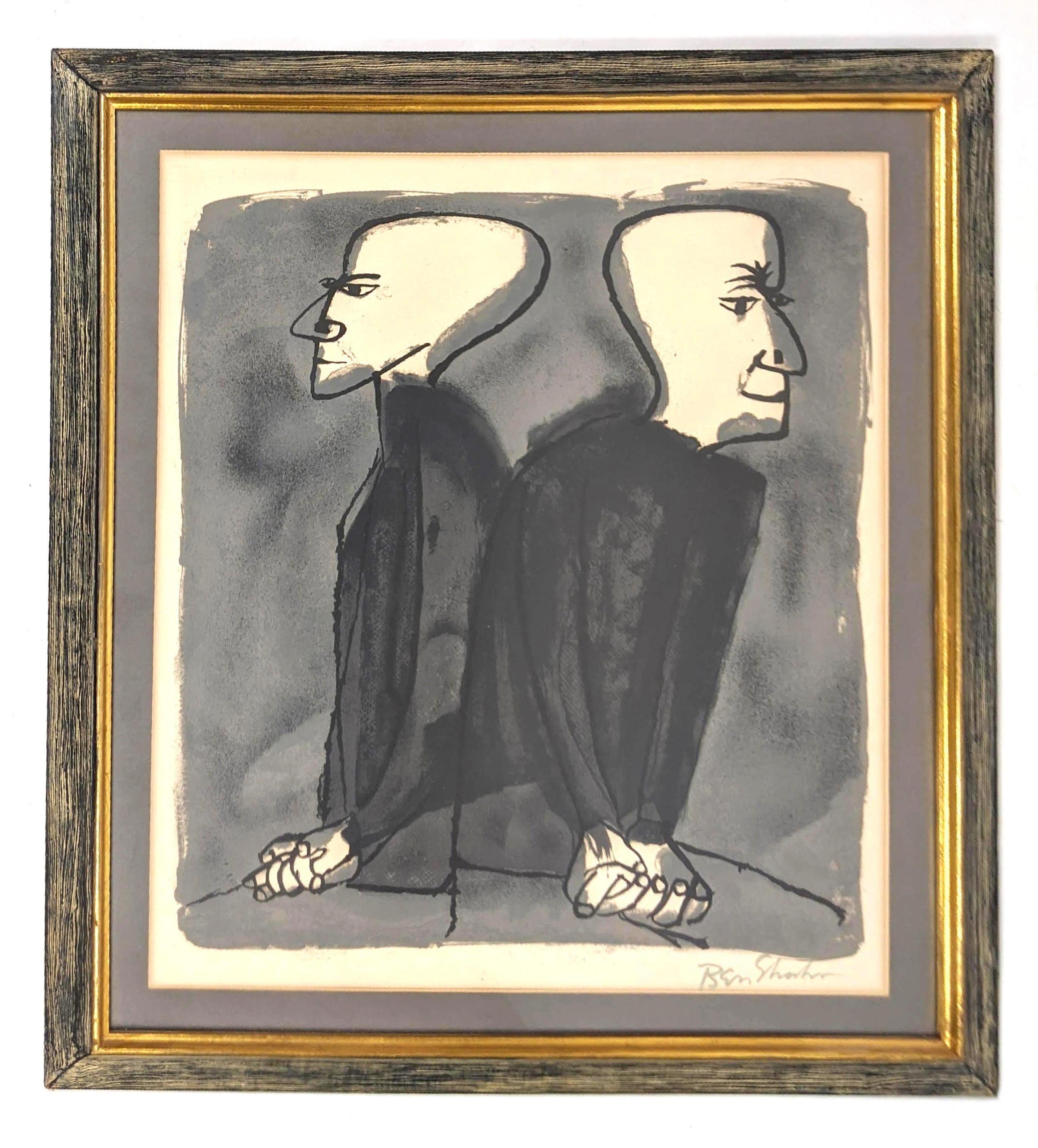 Ben Shahn Lithograph Print. "And Partings One Had Long Seen Coming" Two ...