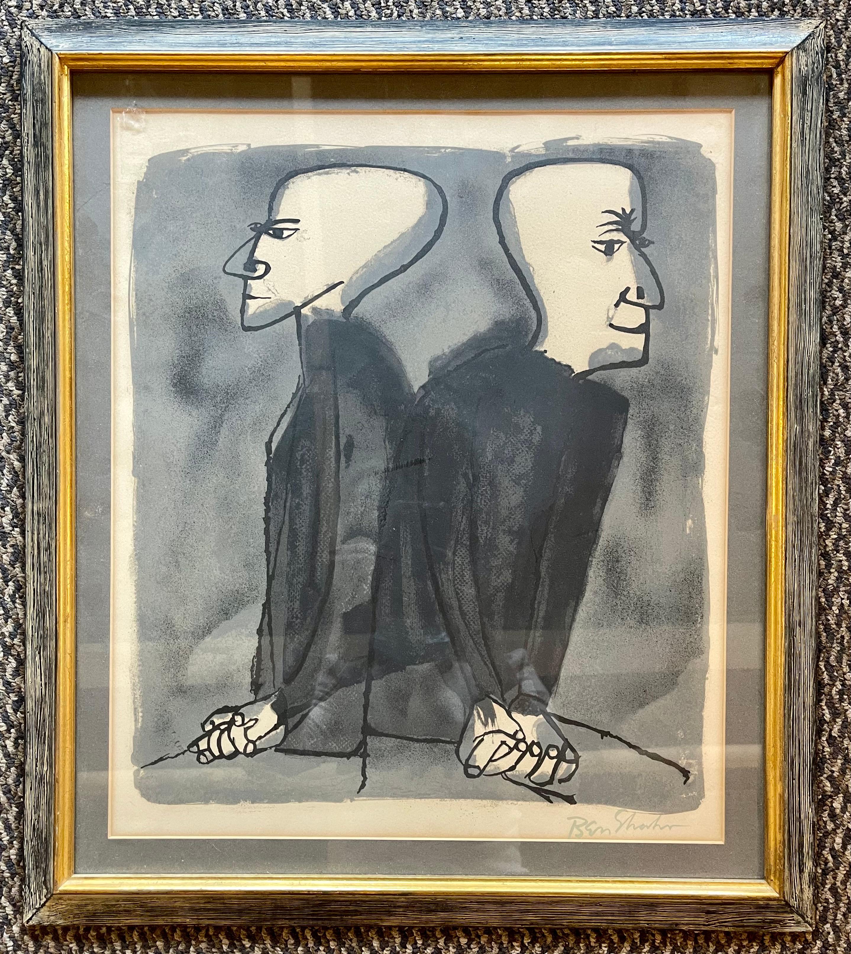 Ben Shahn Lithograph Print. "And Partings One Had Long Seen Coming" Two ...