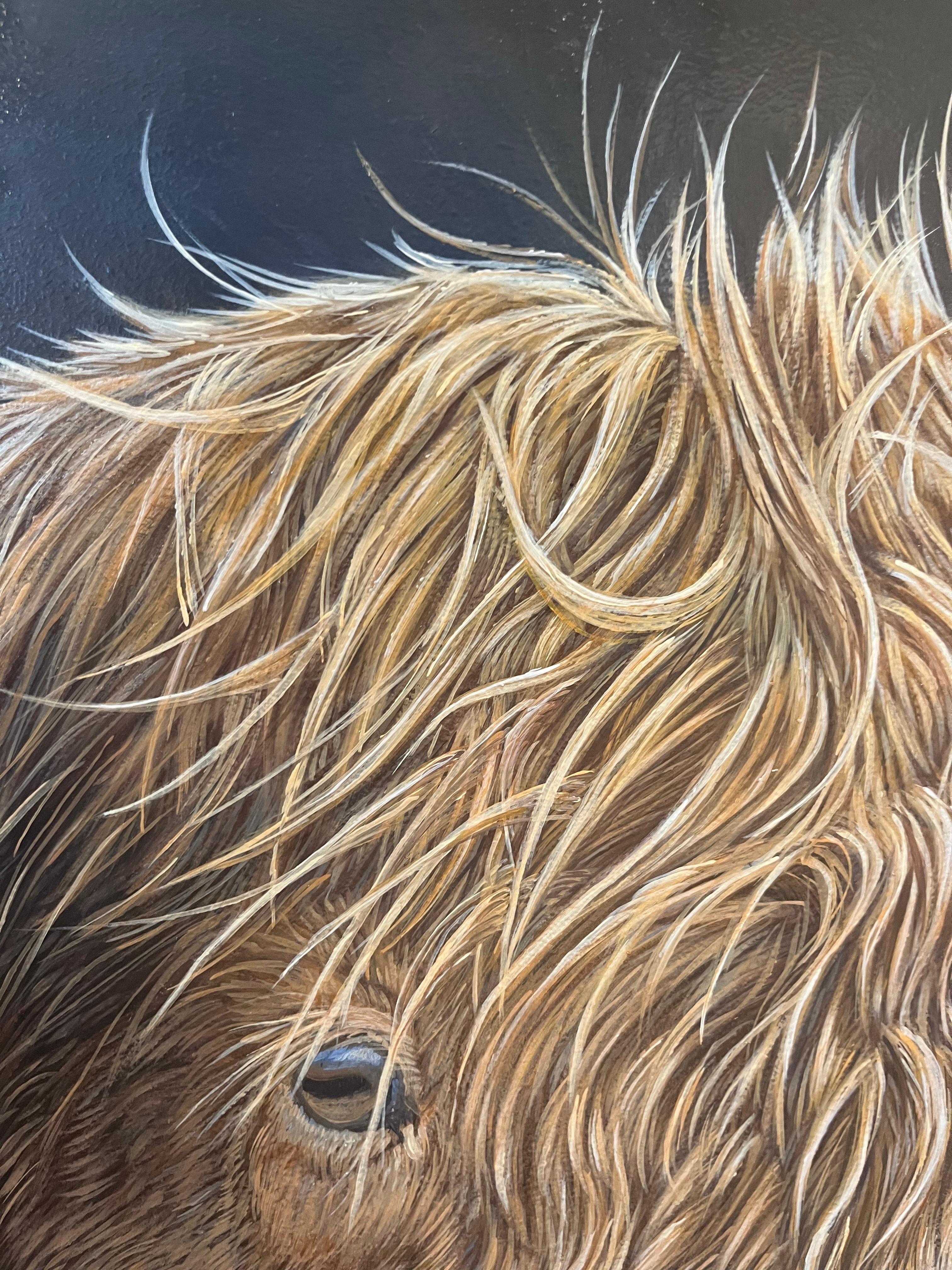 Ben Waddams - Vaca de las Tierras Altas Pintura fotorrealista de una ...