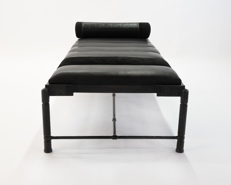 Bench/Daybed Modern/Handmade Black Leather Modern/Contemporary Waxed ...
