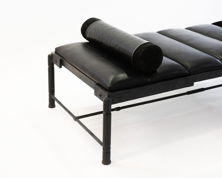 Bench/Daybed Modern/Handmade Black Leather Modern/Contemporary Waxed ...