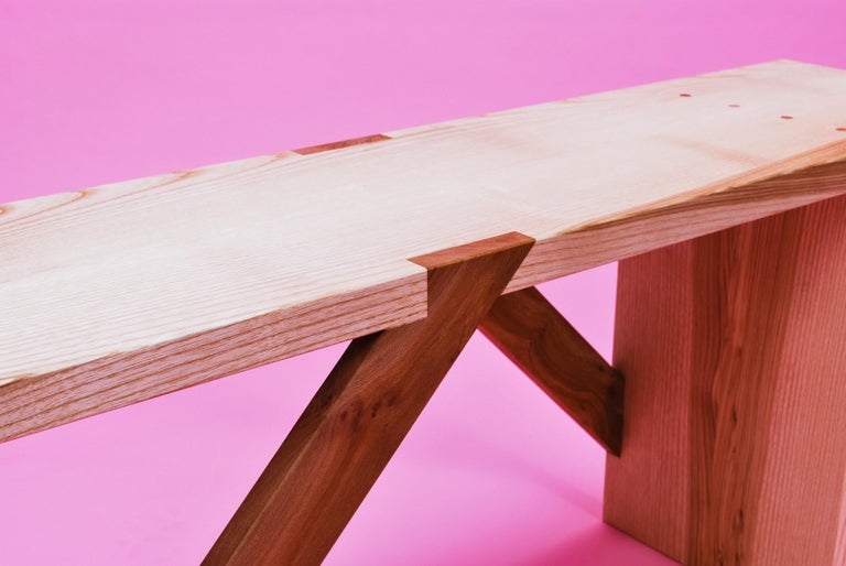Bench in Solid English Ash and London Plane, Designed and Handmade by ...