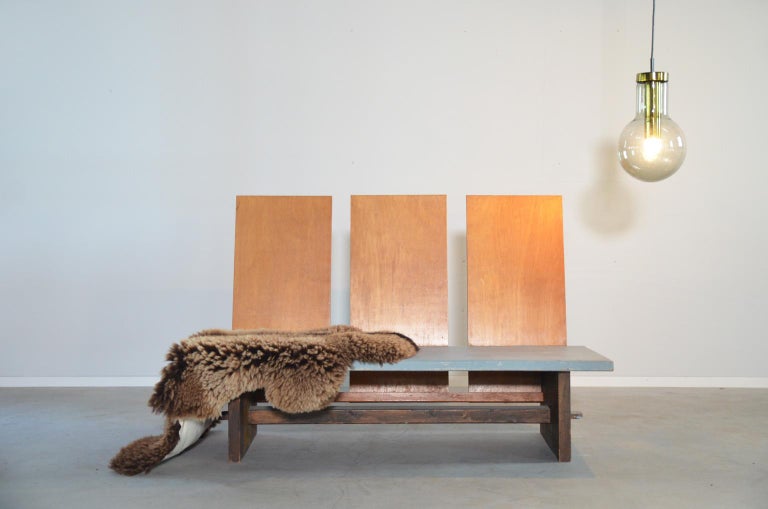 Wooden Bench in the Manner of Dutch De Stijl designer Gerrit Rietveld ...
