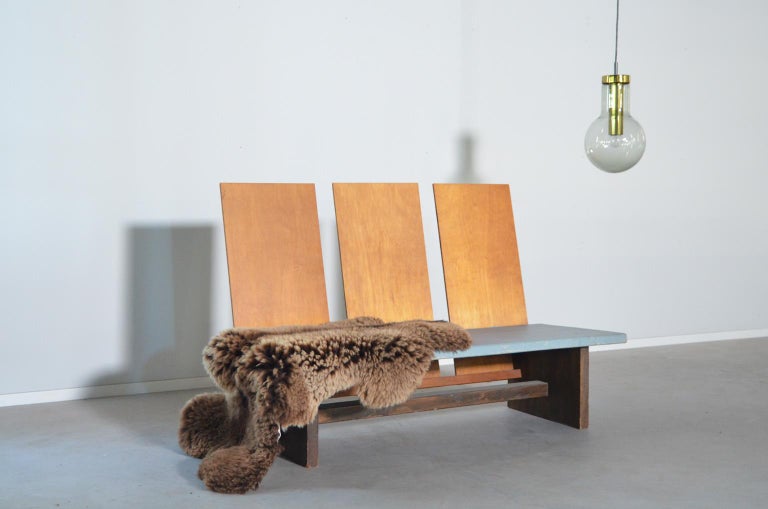 Wooden Bench in the Manner of Dutch De Stijl designer Gerrit Rietveld ...