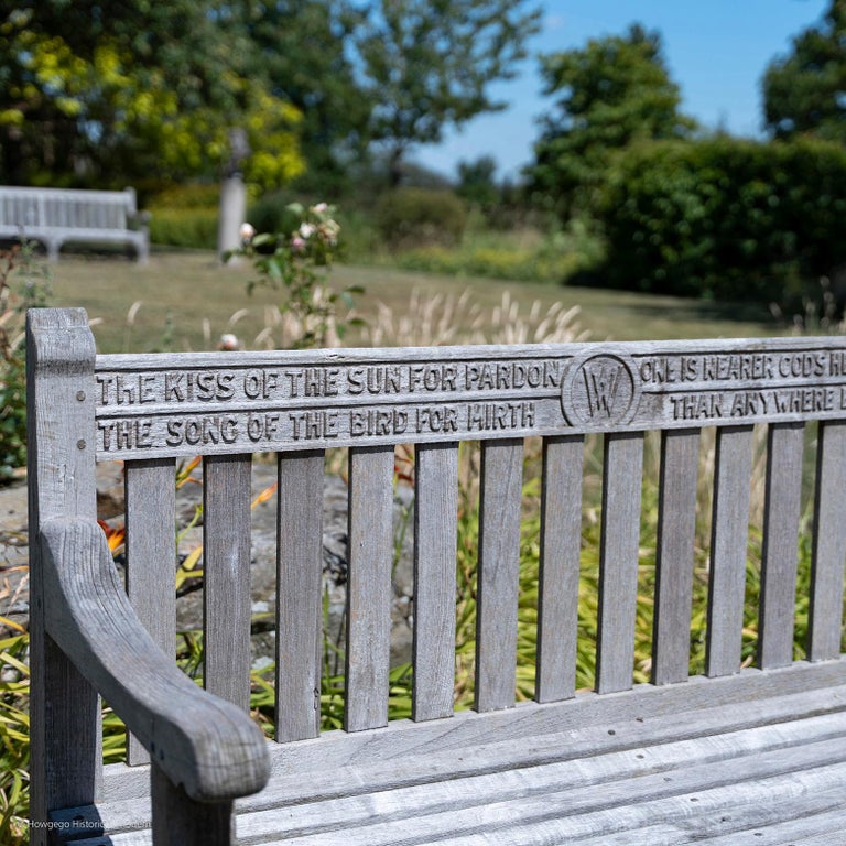 Bench Pair Parkland Teak Inscribed poem God's Garden Dorothy Frances ...