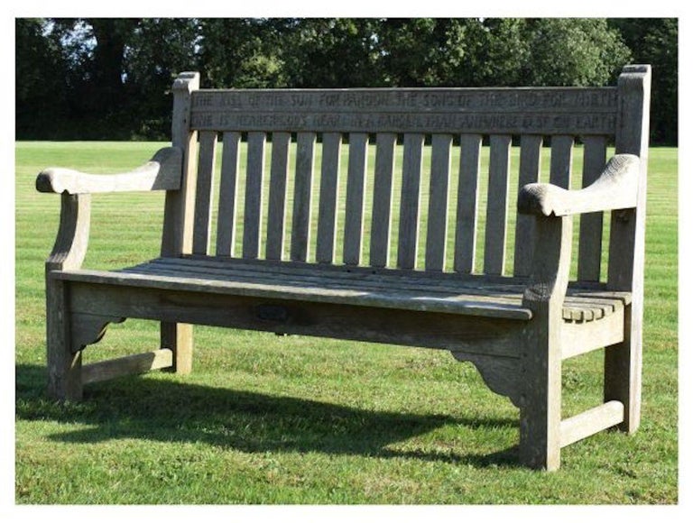 Bench Pair Parkland Teak Inscribed poem God's Garden Dorothy Frances ...