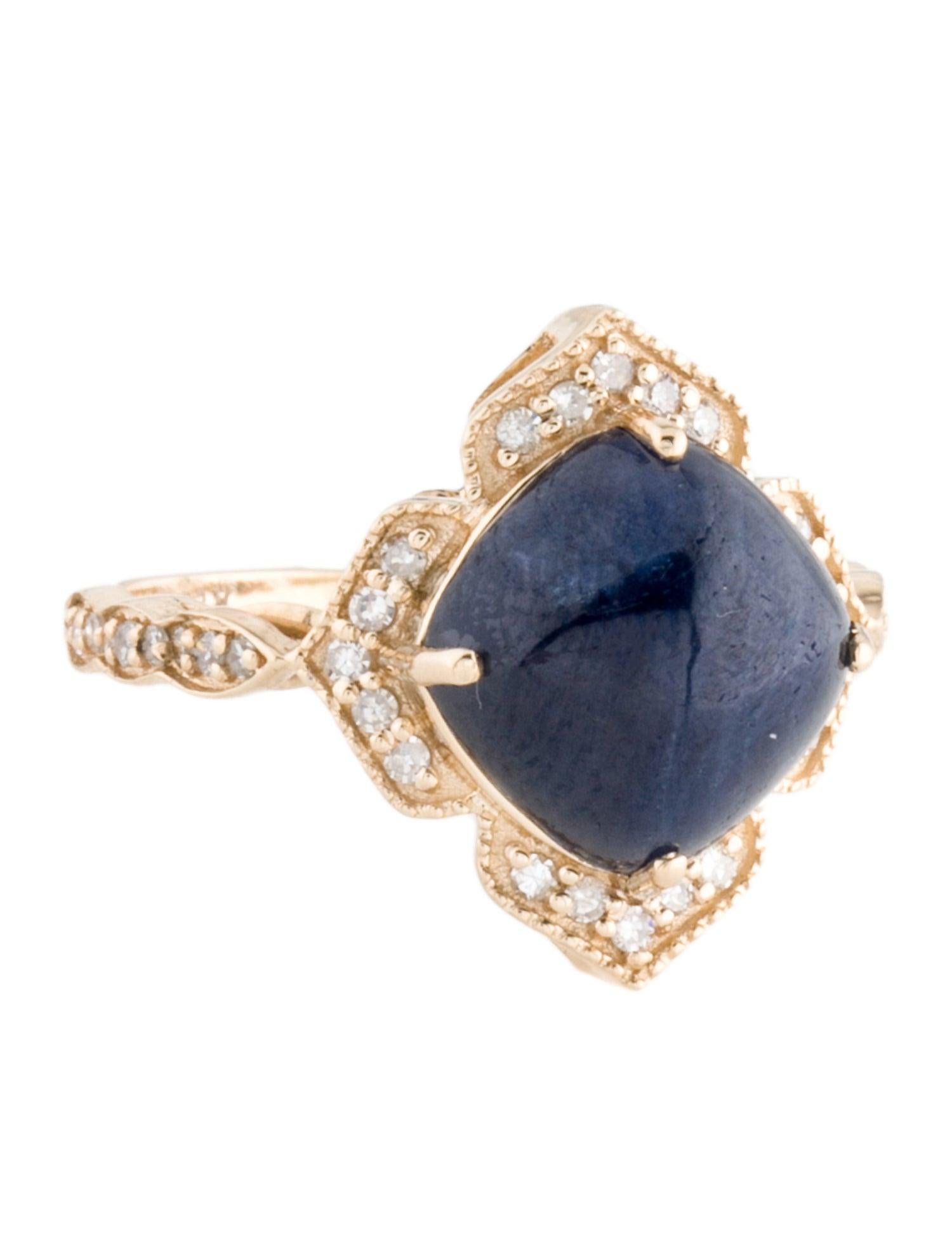 Beneath the Waves Sapphire and Diamond Ocean Ring by Jeweltique For ...