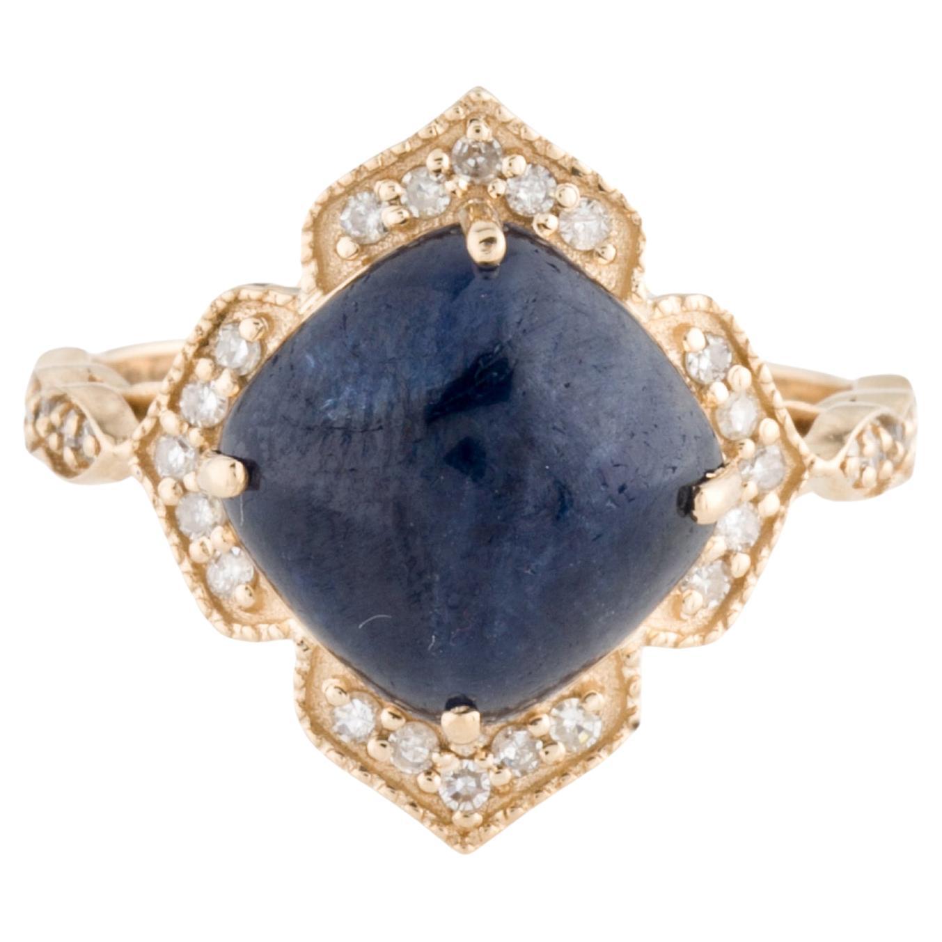 Beneath the Waves Sapphire and Diamond Ocean Ring by Jeweltique For ...