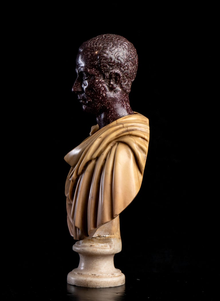 Roman Red Porphyry and Yellow Marble Sculpture Bust Of Julius Caesar ...