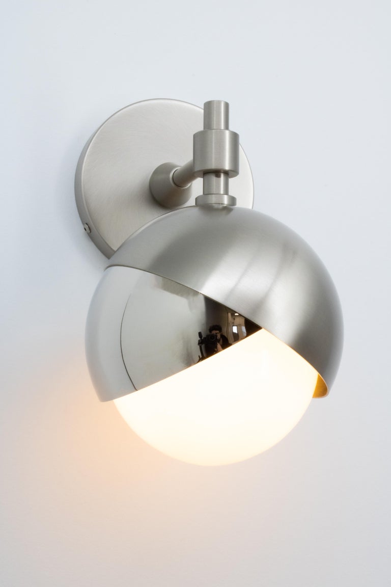 Benedict Simple Sconce in Two Tone Satin and Polished Nickel For Sale ...