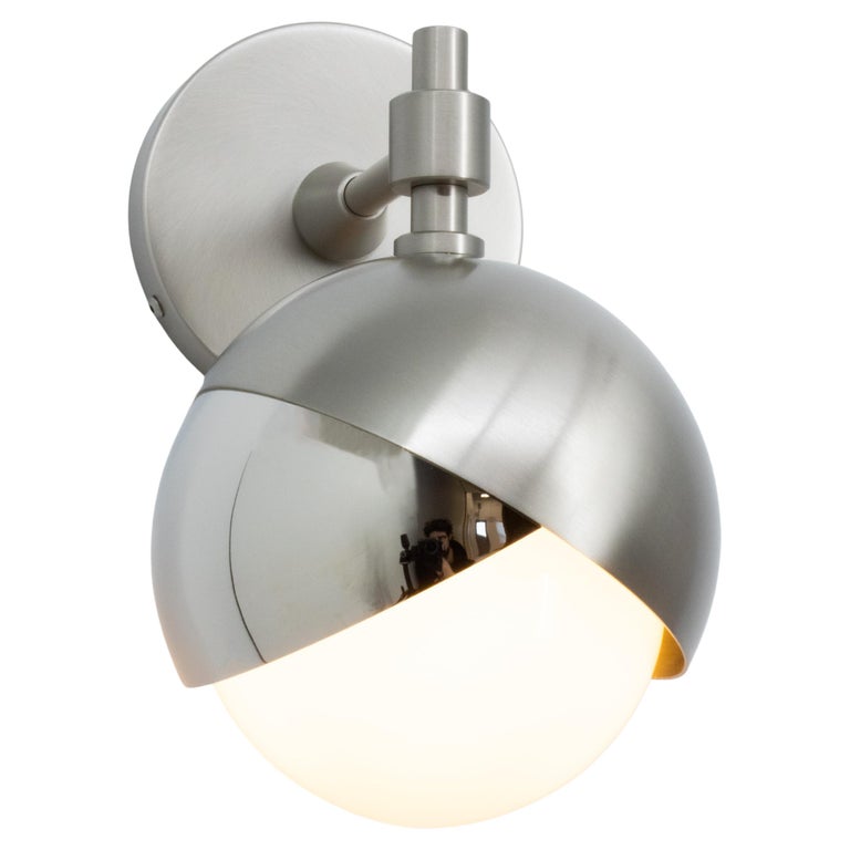 Benedict Simple Sconce in Two Tone Satin and Polished Nickel For Sale ...