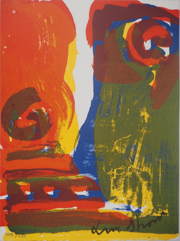 Bengt Lindström - Ancestor Face - Original lithograph For Sale at 1stDibs