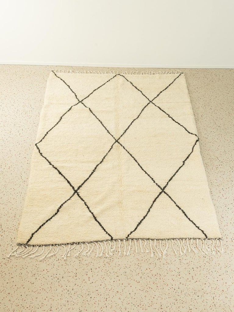 Beni Ourain Handwoven Berber Rug 100% Wool Morroccan For Sale at 1stDibs
