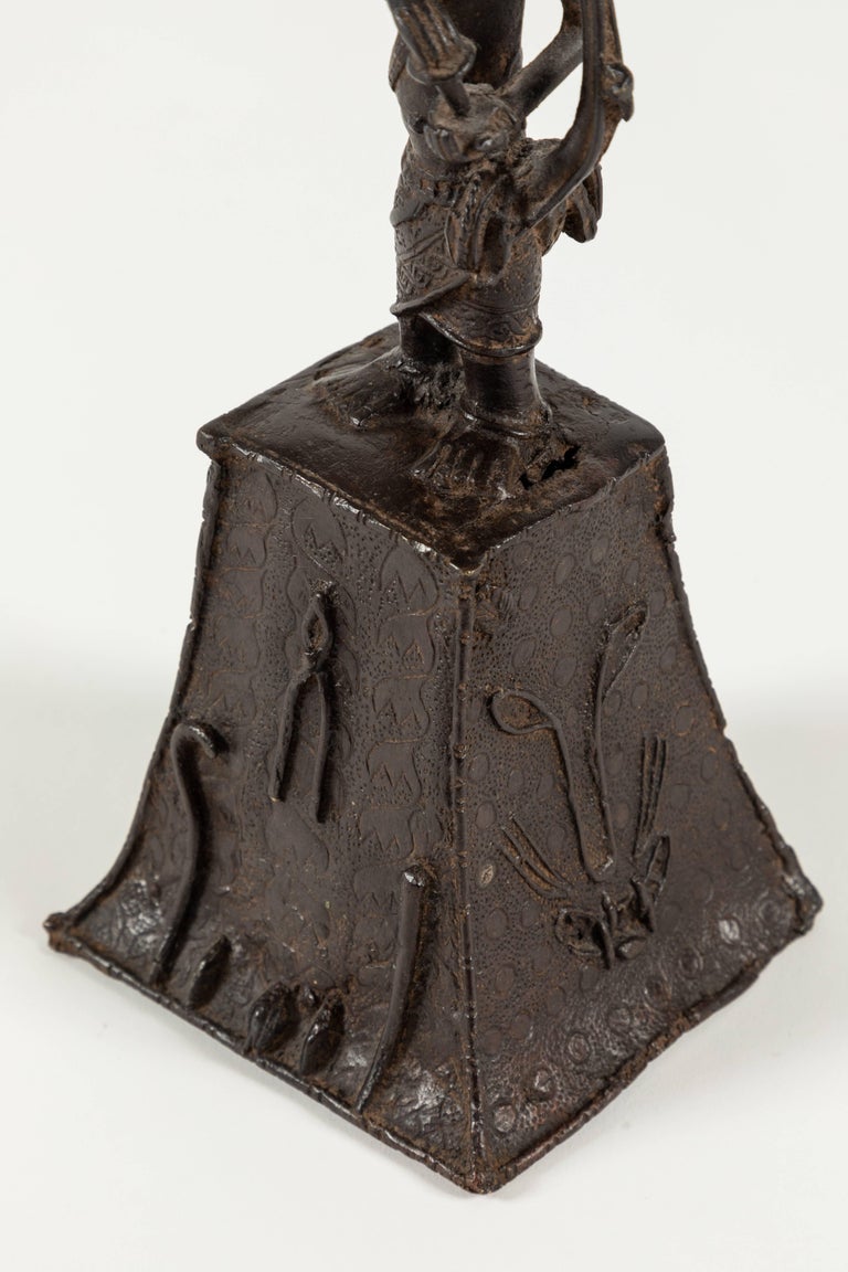 Benin Bronze Bell Sculpture Depicting an Oba For Sale at 1stDibs