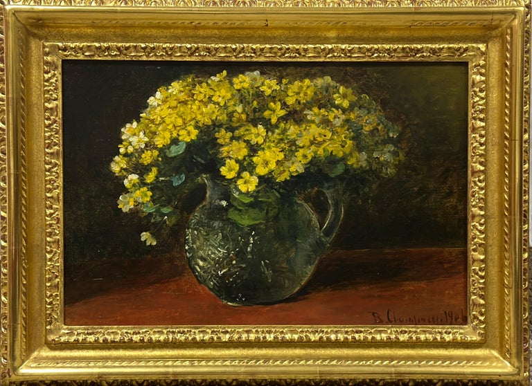 Benjamin Champney - Still Life of Yellow Flowers in a Pitcher For Sale ...