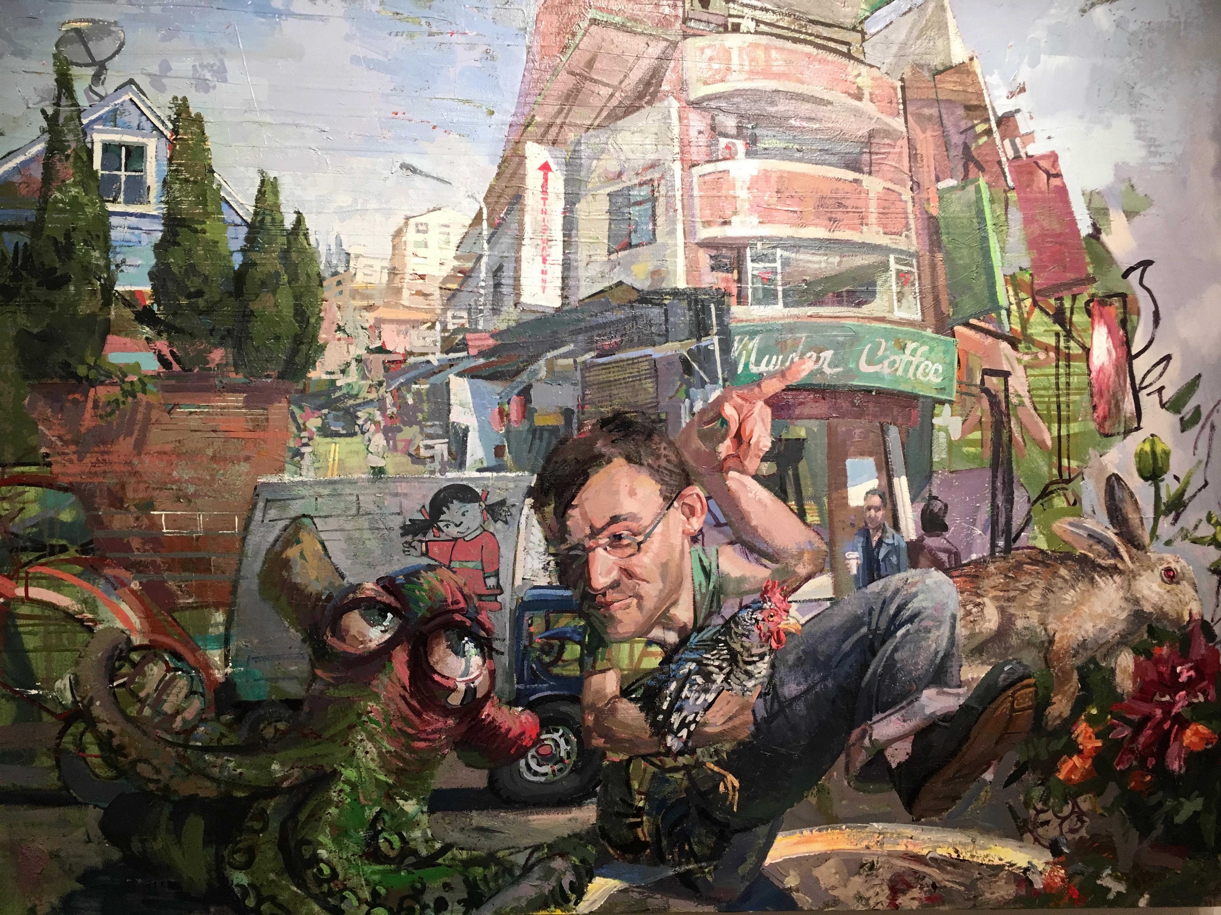 Benjamin Duke - Untitled (In the Garden) - Surreal Scene w/ Couple and ...