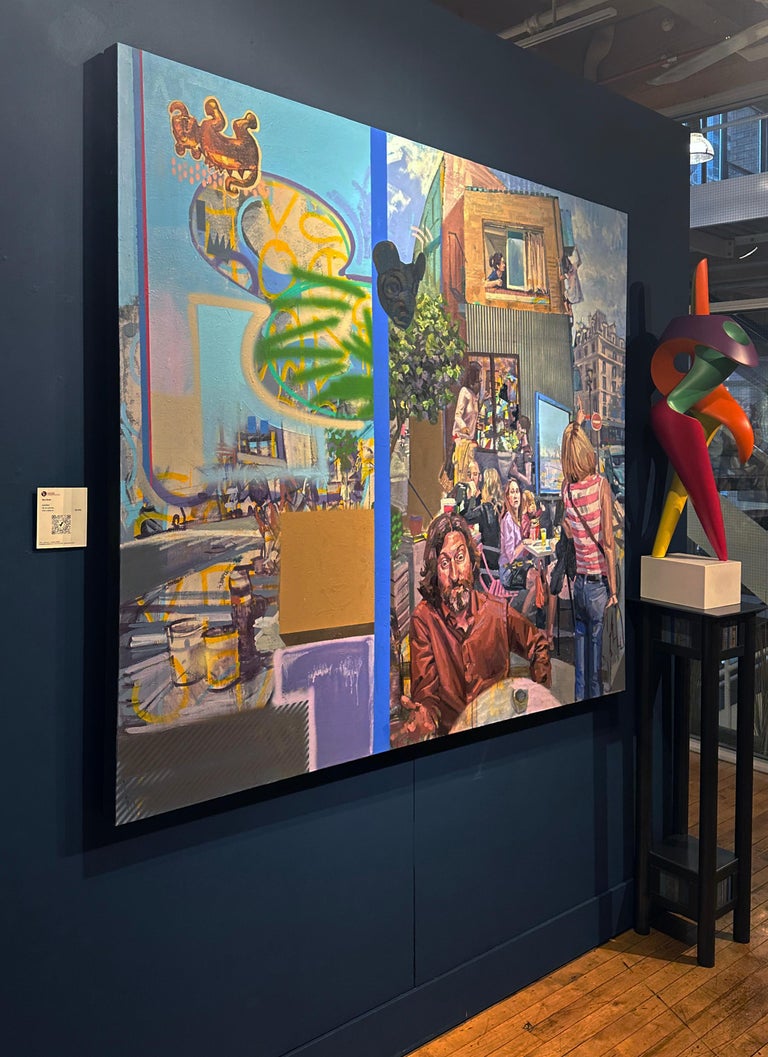 Benjamin Duke - Untitled - Surreal Chaotic Urban Café Scene, Original ...