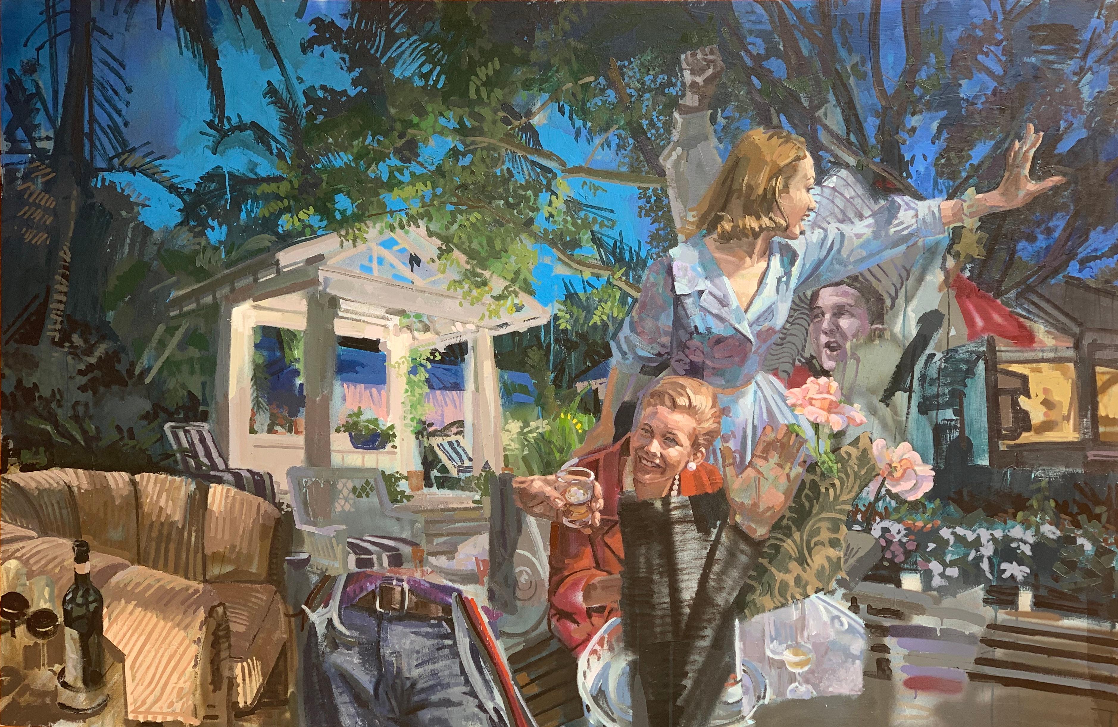 Benjamin Duke - E - Bright Colors, Woman, Dog, Flowers and Buildings ...