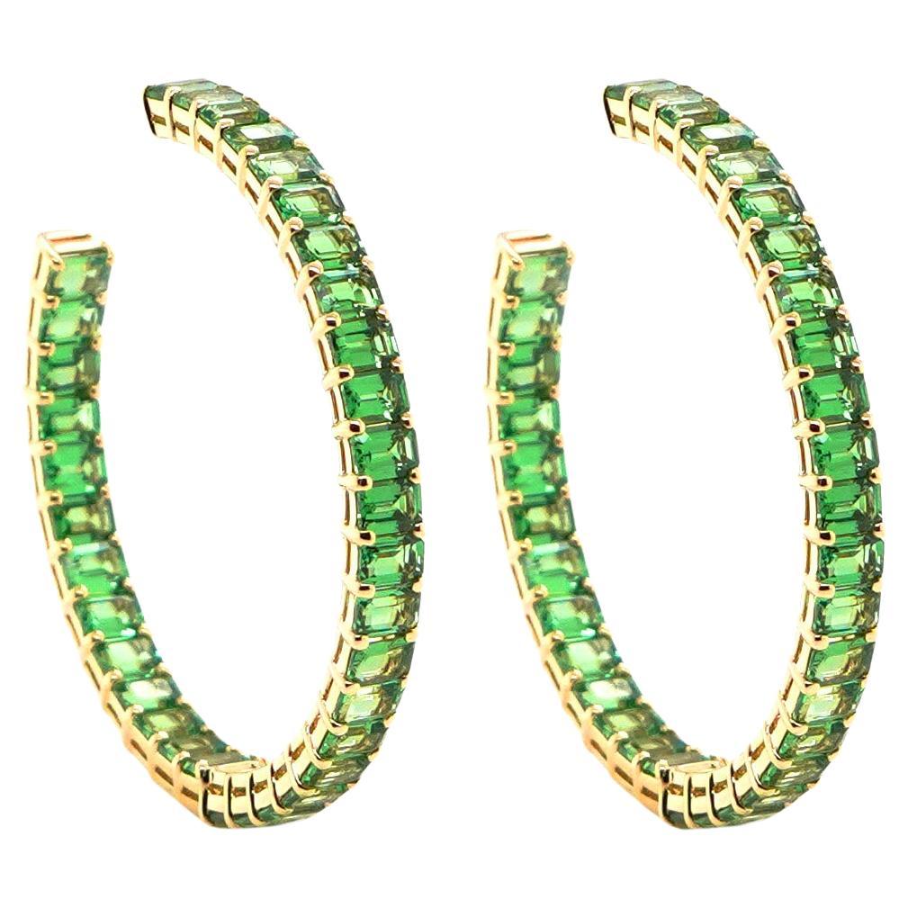 BENJAMIN FINE JEWELRY 18.47 cts Burmese Octagon Ruby 18K Eternity Hoops For Sale at 1stDibs