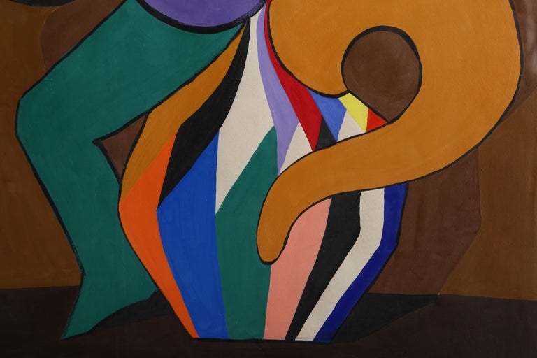 Benjamin G. Benno - Bouquet with Mountebank, Modern Painting by ...