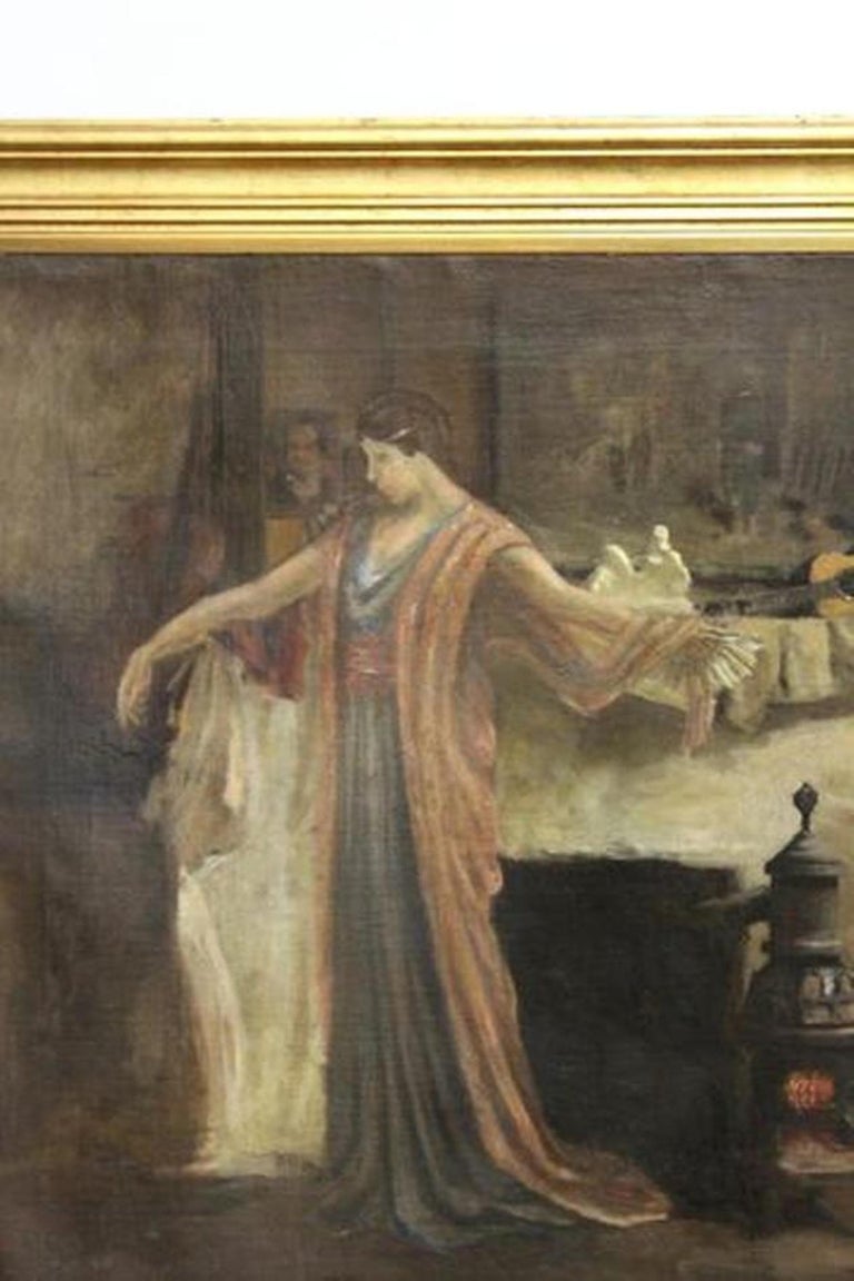 Benjamin Henry Day, Jr. - Woman posing in artist studio interior with ...