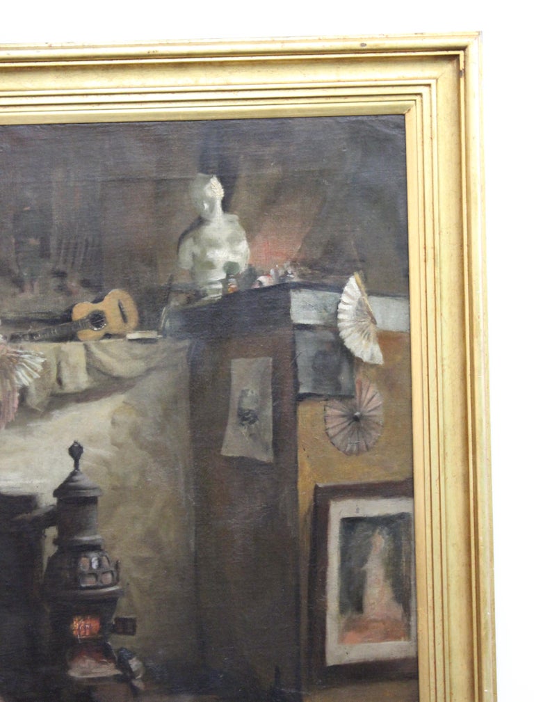 Benjamin Henry Day Jr. Gilded Age Oil Painting of an Artist Studio ...