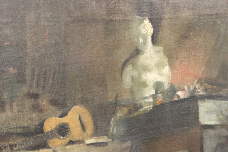 Benjamin Henry Day Jr. Gilded Age Oil Painting of an Artist Studio ...