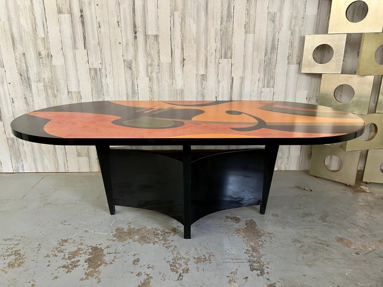 Benjamin Le for Axis Furniture Post-Modern Marquetry Dining Table For ...