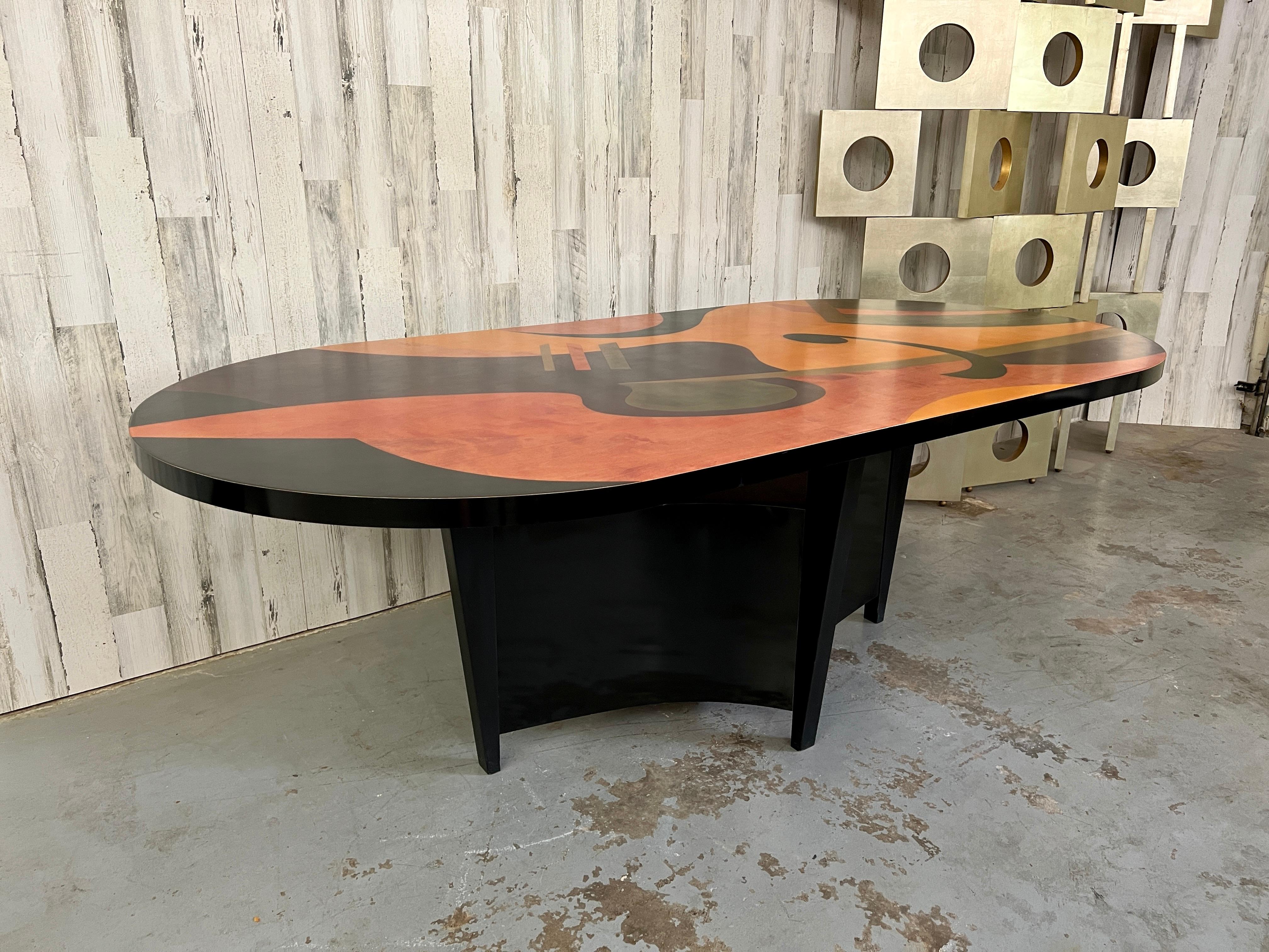 Benjamin Le for Axis Furniture Post-Modern Marquetry Dining Table For ...