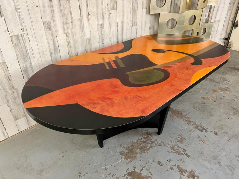 Benjamin Le for Axis Furniture Post-Modern Marquetry Dining Table For ...