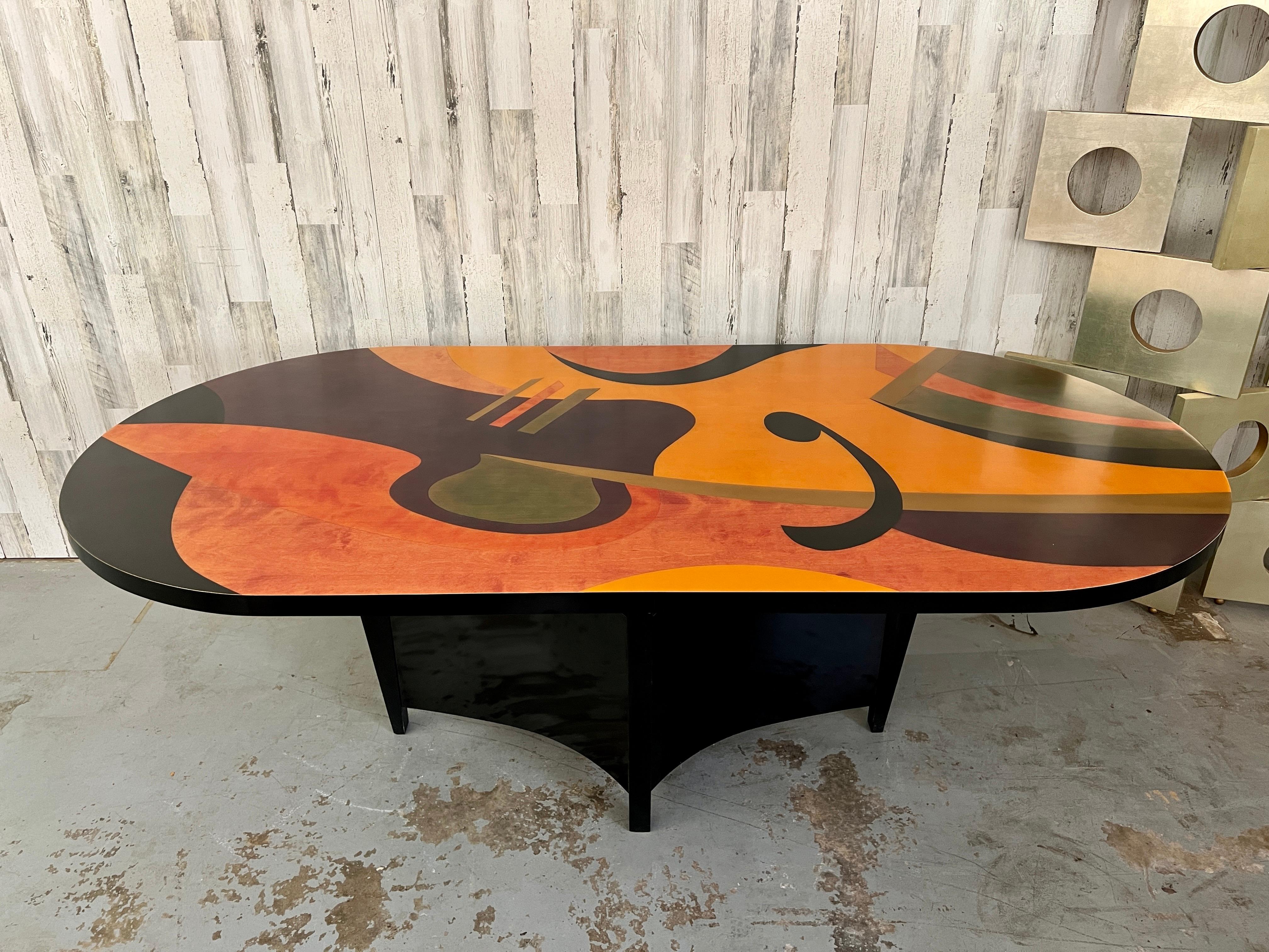 Benjamin Le for Axis Furniture Post-Modern Marquetry Dining Table For ...