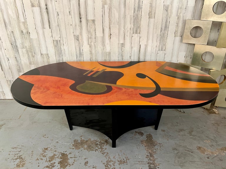 Benjamin Le for Axis Furniture Post-Modern Marquetry Dining Table For ...