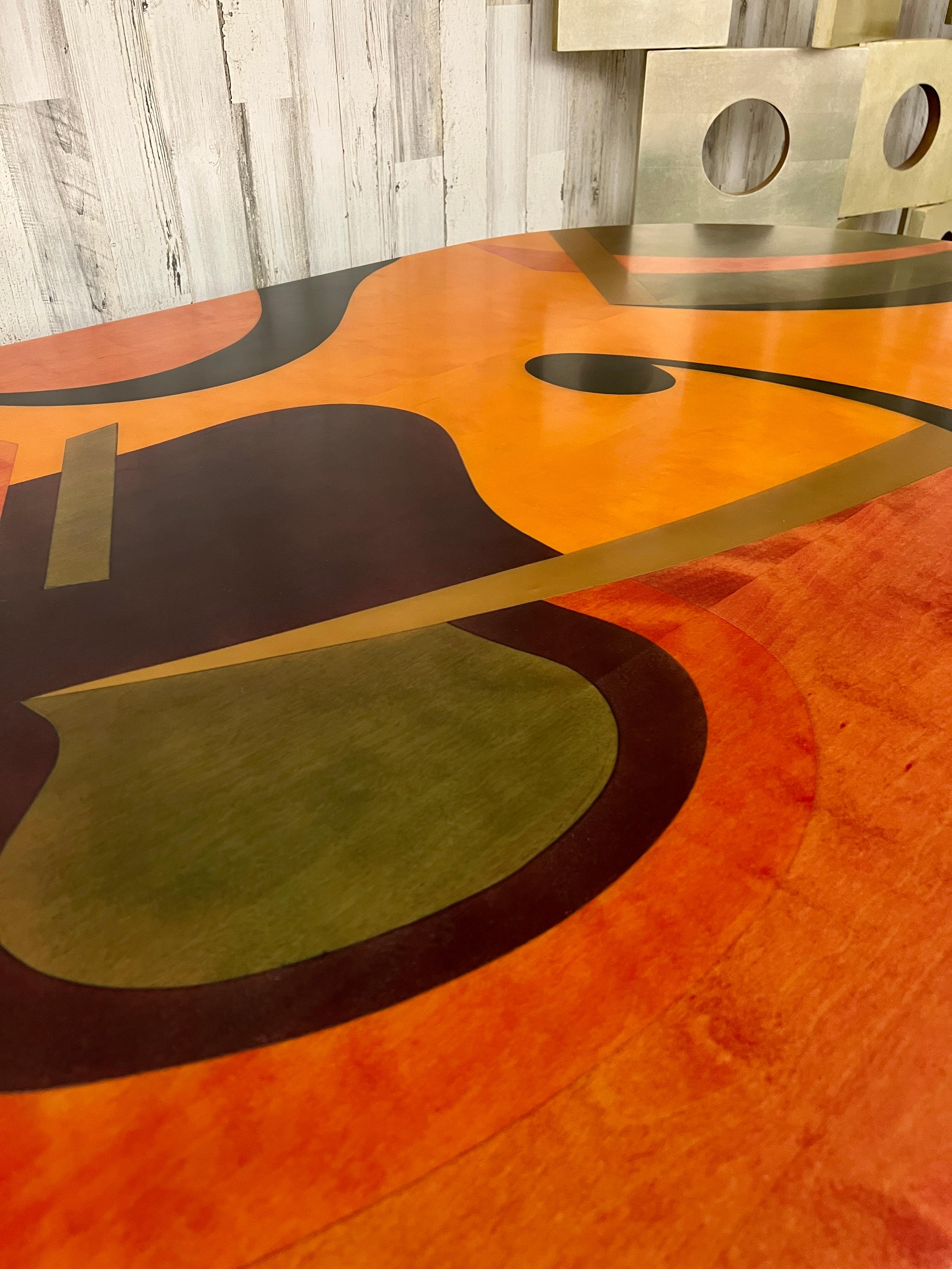 Benjamin Le for Axis Furniture Post-Modern Marquetry Dining Table For ...