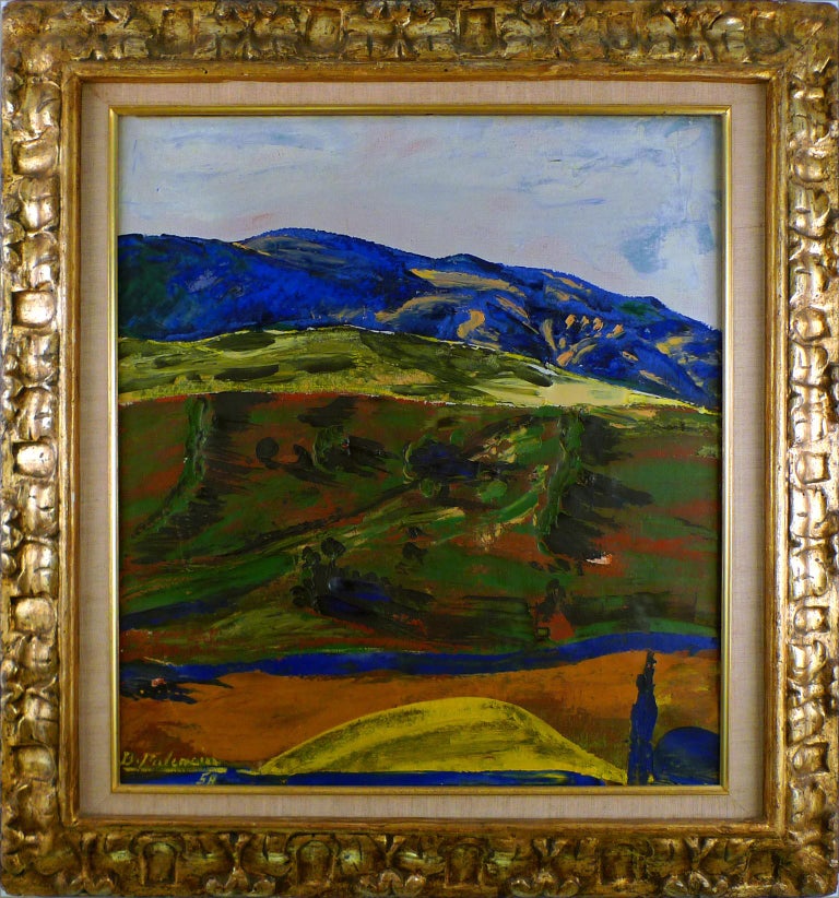 Benjamin Palencia - "The Blue Mountain", 20th Century Oil on Canvas by ...