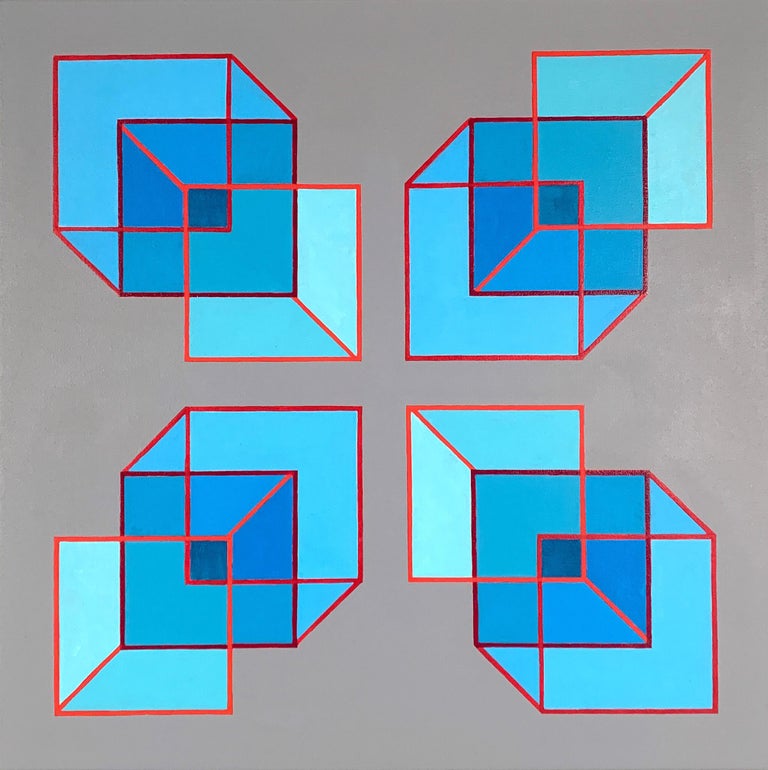 Benjamin Weaver - Expanded Cubes #1: geometric abstract Op Art Pop Art ...