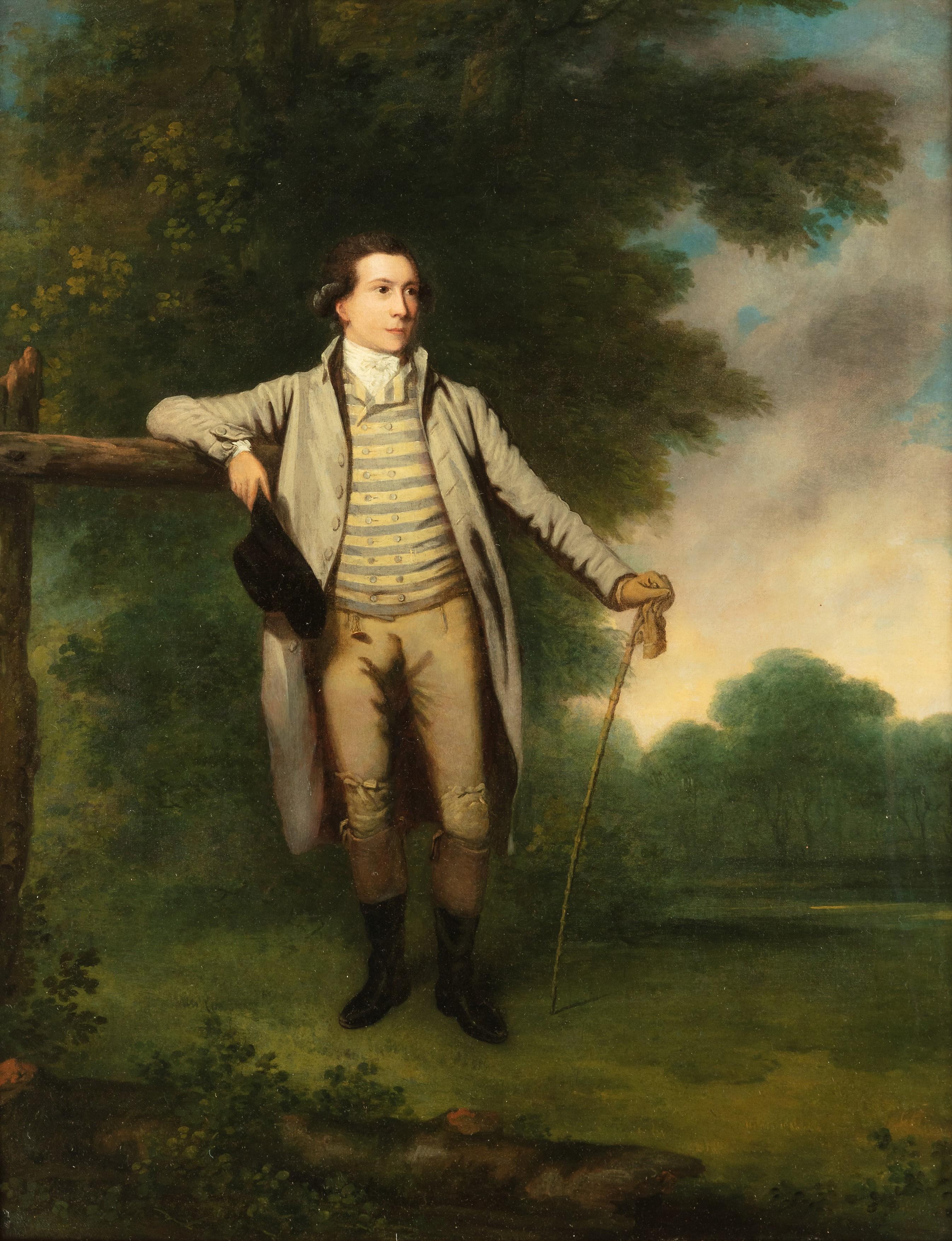 Benjamin Wilson - Portrait of Henry Pye, standing full-length before a ...