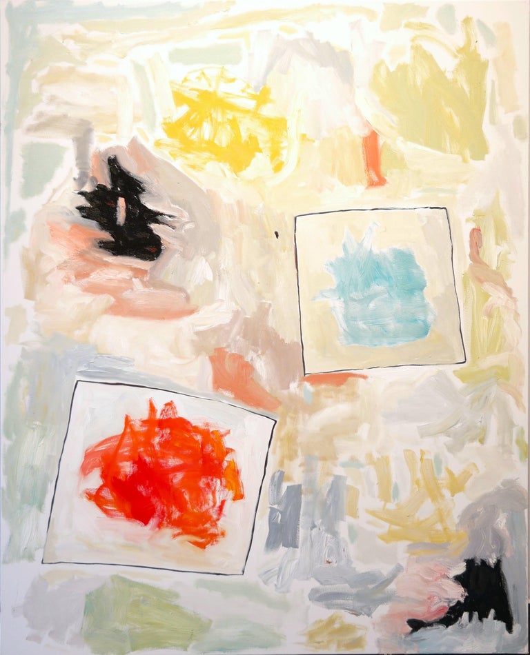 Benji Stiles - "Abstract 2 Square Red and Blue" Contemporary Pastel ...