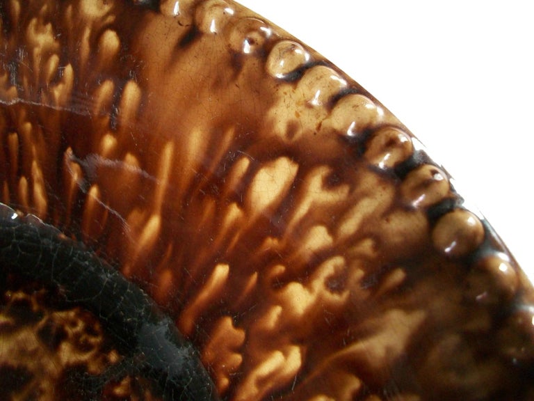 BENNINGTON - Large Brown Spatterware Bowl with Molded Edge - U.S ...