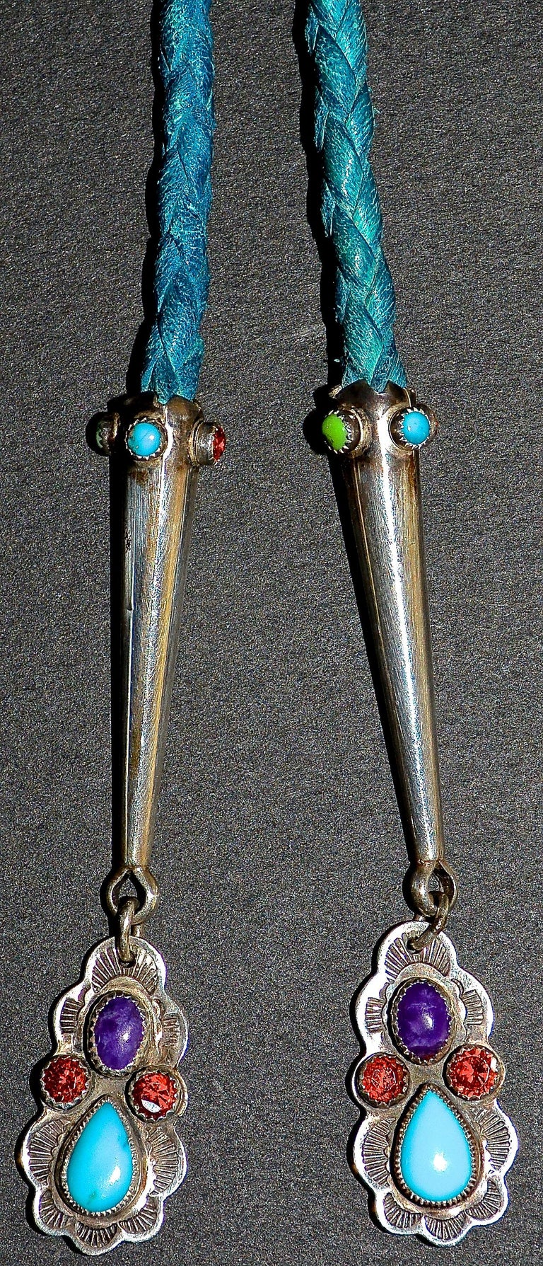 Benny And Valerie Aldrich Inlaid Multi Gemstone And Sterling Silver