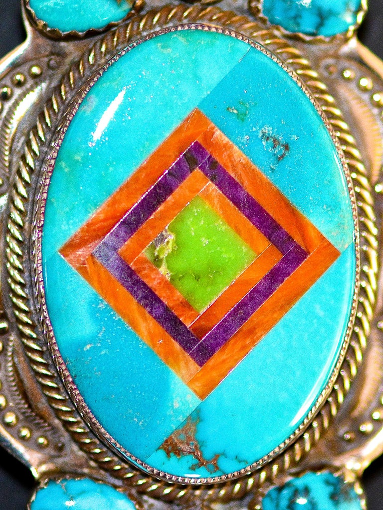 Benny and Valerie Aldrich Inlaid Multi-Gemstone and Sterling Silver ...
