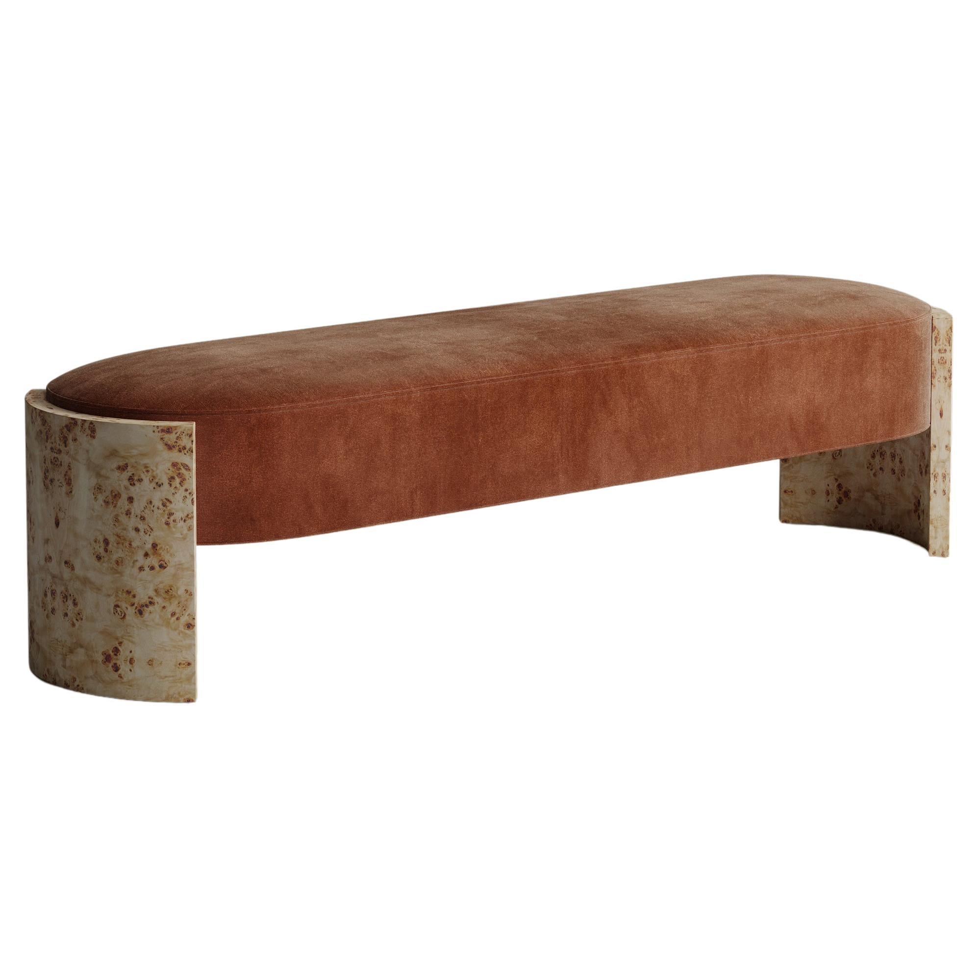 "Celine" Scalloped Bench in Rose Velvet by Christiane Lemieux at 1stDibs