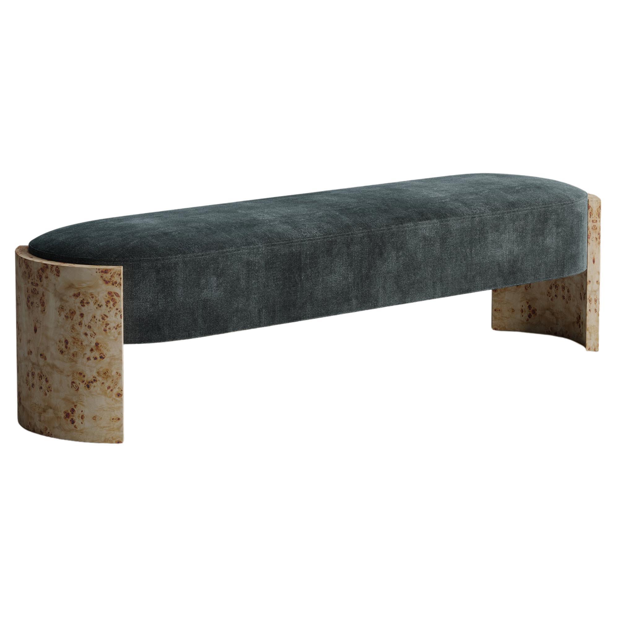 "Celine" Scalloped Bench in Rose Velvet by Christiane Lemieux at 1stDibs