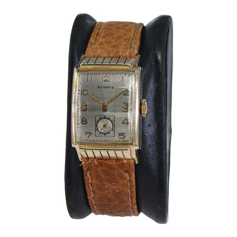 Benrus Art Deco Tank Style Wrist Watch with Original Dial, Circa 1940's ...