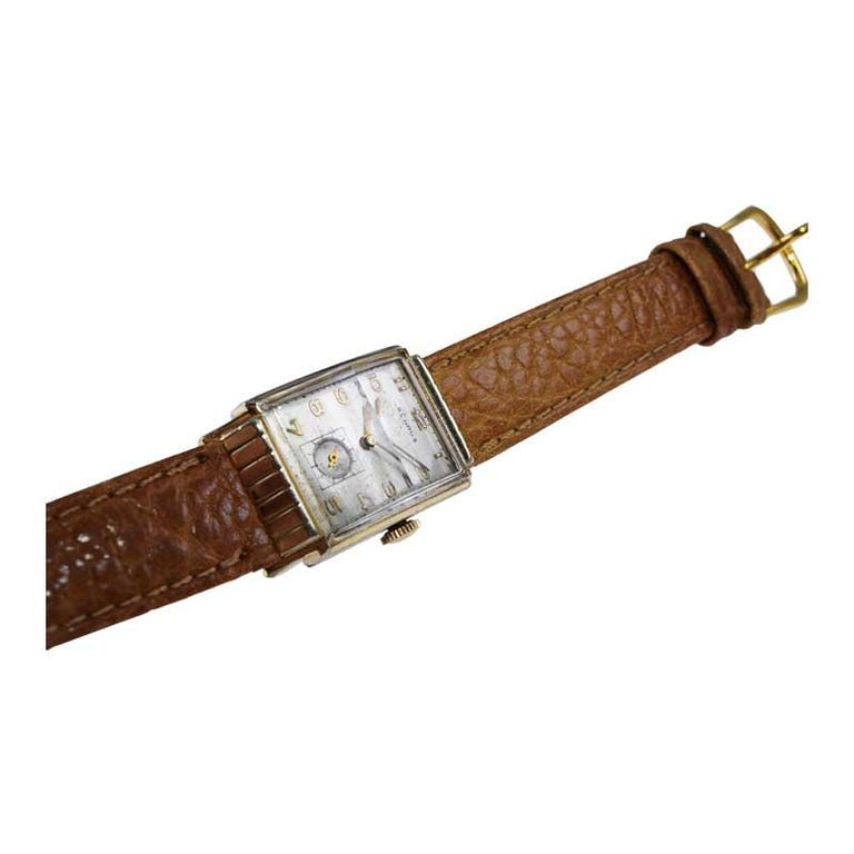 Benrus Art Deco Tank Style Wrist Watch with Original Dial, Circa 1940's ...
