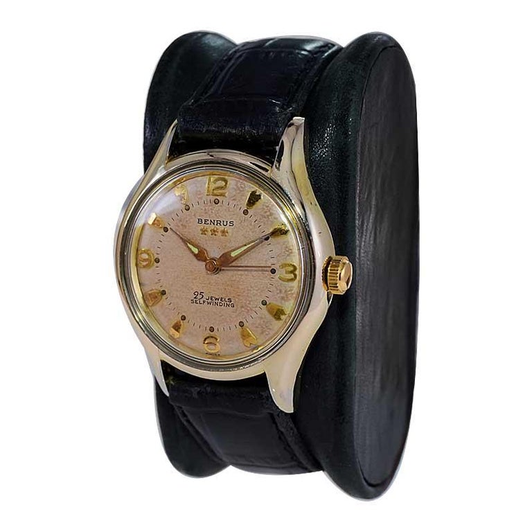 Benrus Gold Filled Art Deco Watch Automatic with Original Patinated ...